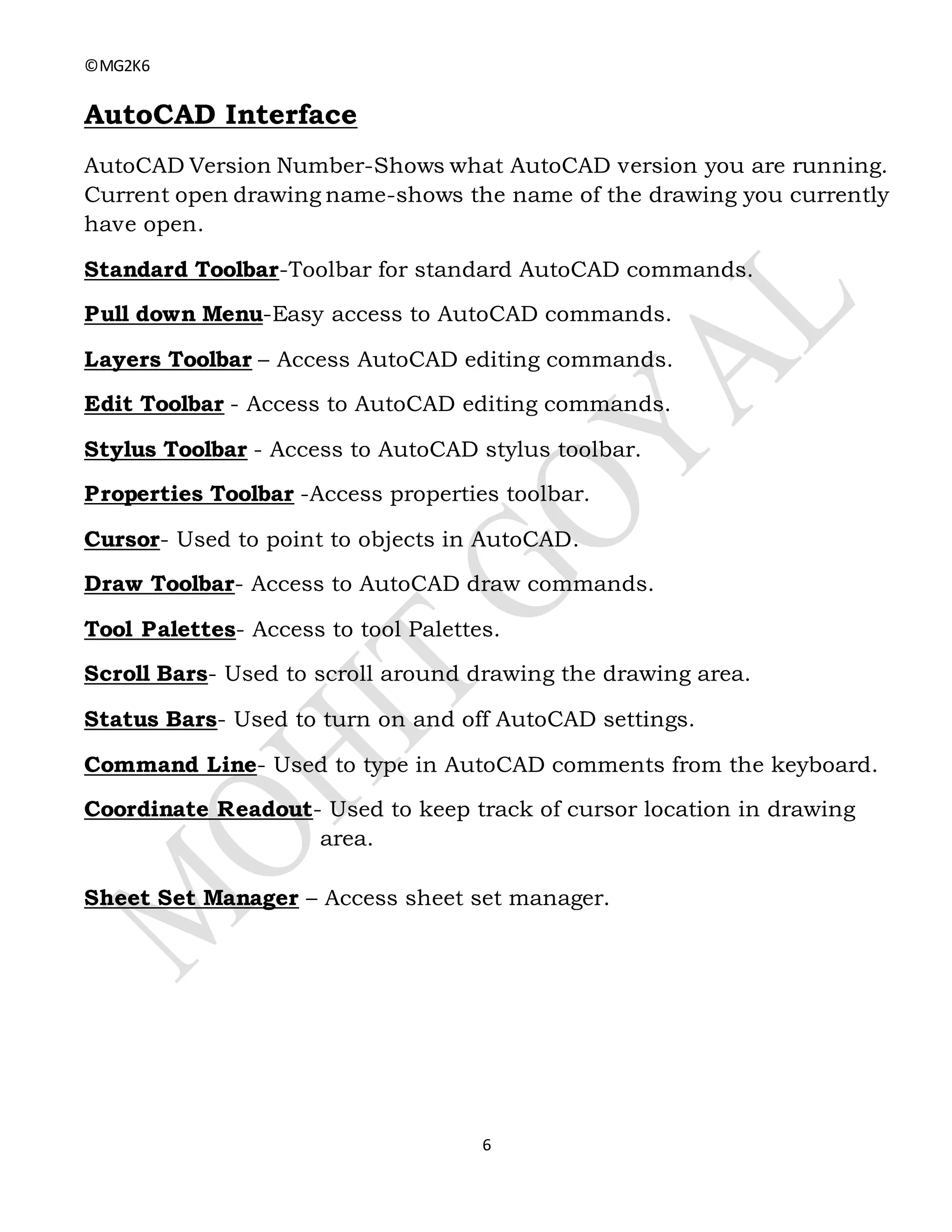 Auto cad interface | DOCX