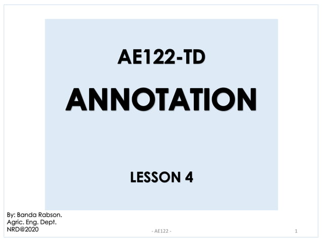 Autocad Annotative Text And Dimensions Ppt