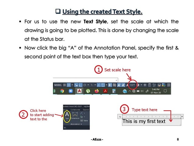 Autocad Annotative Text And Dimensions Ppt