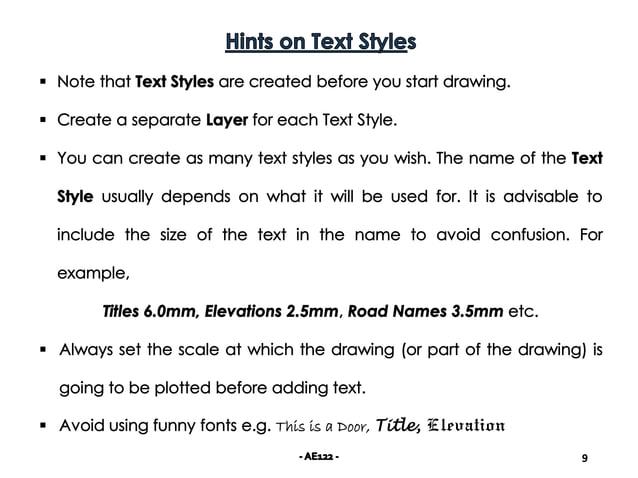 Autocad Annotative Text And Dimensions Ppt
