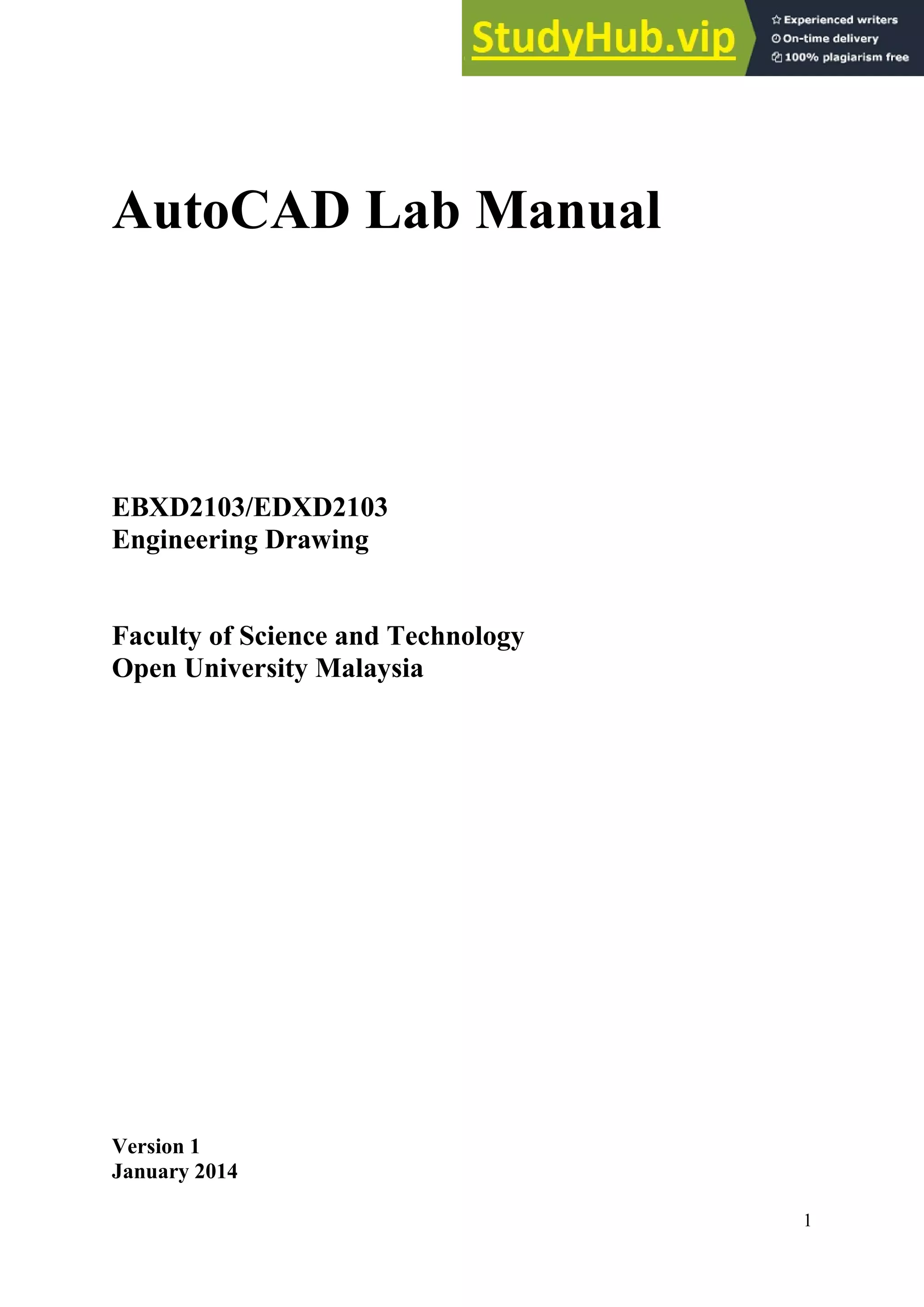 AutoCAD Lab Manual | PDF