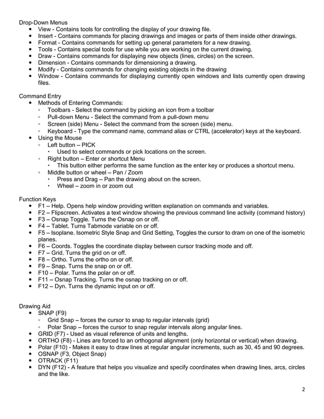 Auto Cad Manual Pdf Operating Systems Computer Software And