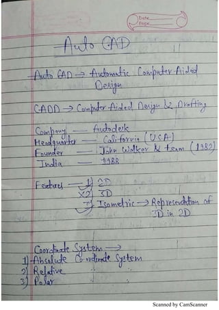Auto cad notes | PDF
