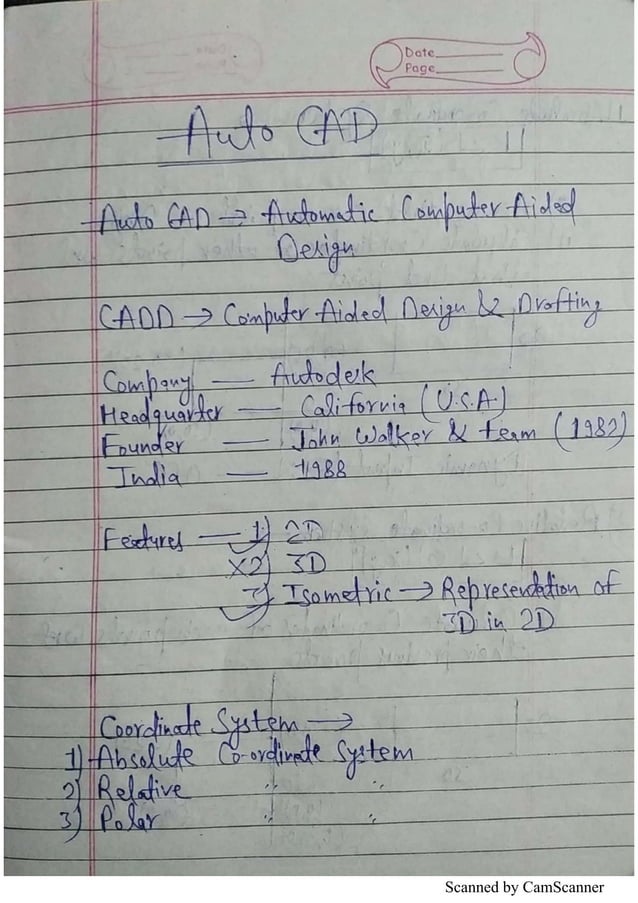 Auto cad notes | PDF
