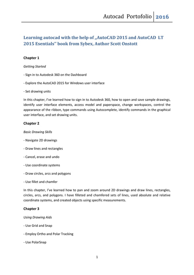 Autocad portfolio 2016 | PDF