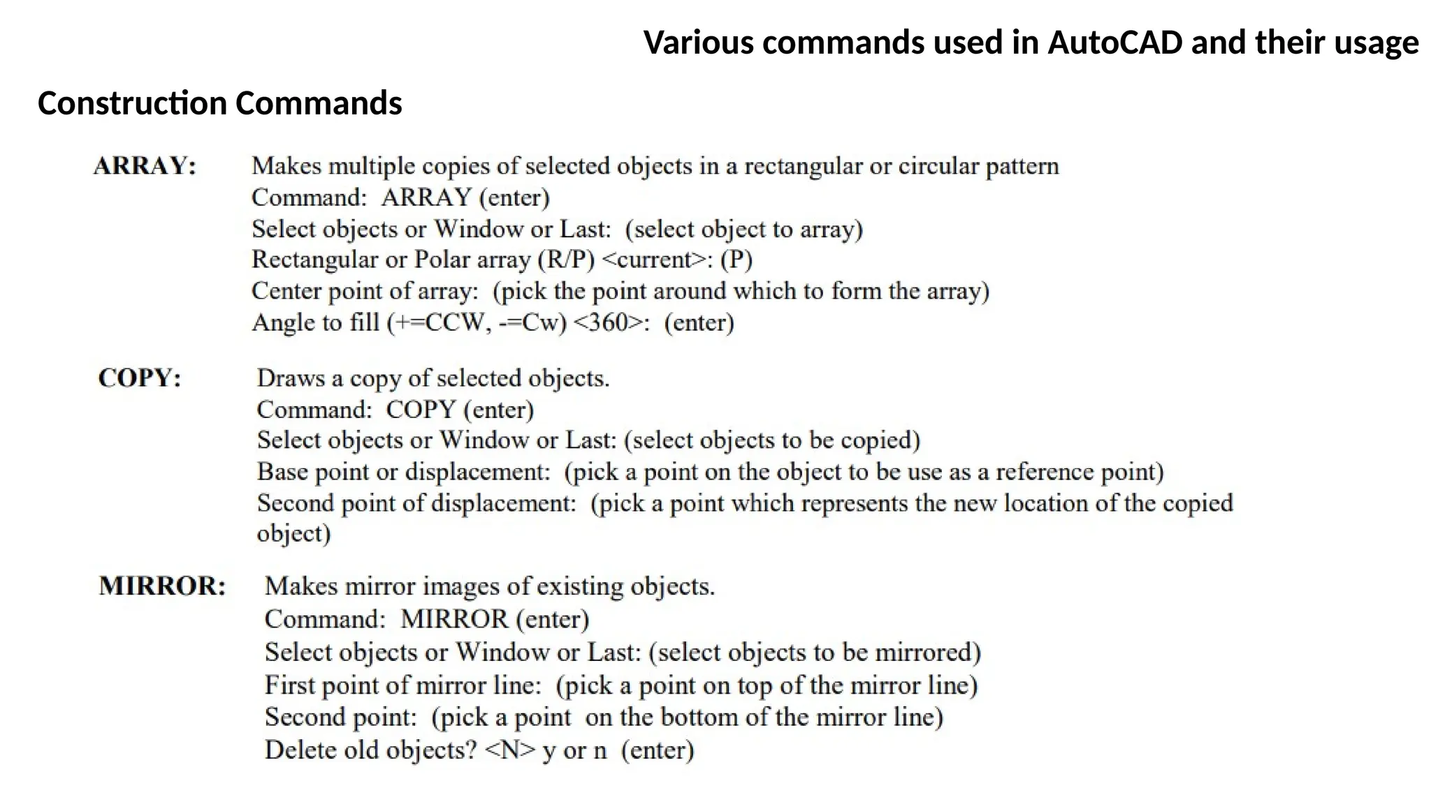Introduction to AUTOCAD and commands in AutoCAD | PPTX