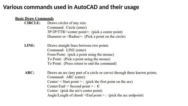 Introduction to AUTOCAD and commands in AutoCAD | PPTX