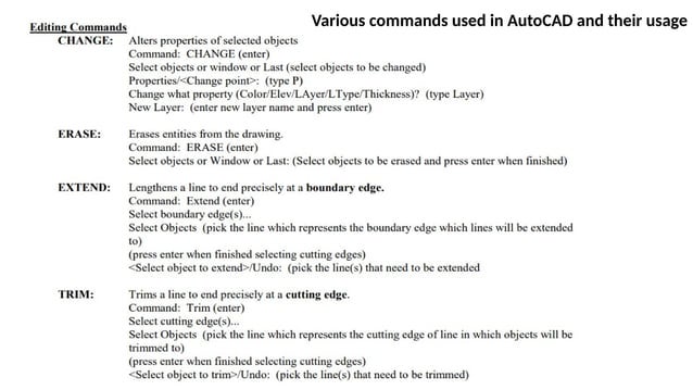 Introduction to AUTOCAD and commands in AutoCAD | PPTX