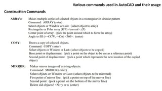 Introduction to AUTOCAD and commands in AutoCAD | PPTX