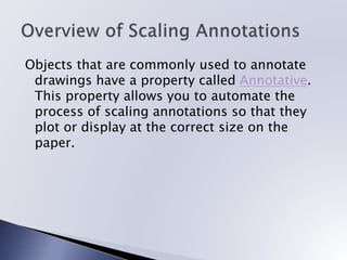 AutoCad scale annotation | PPTX