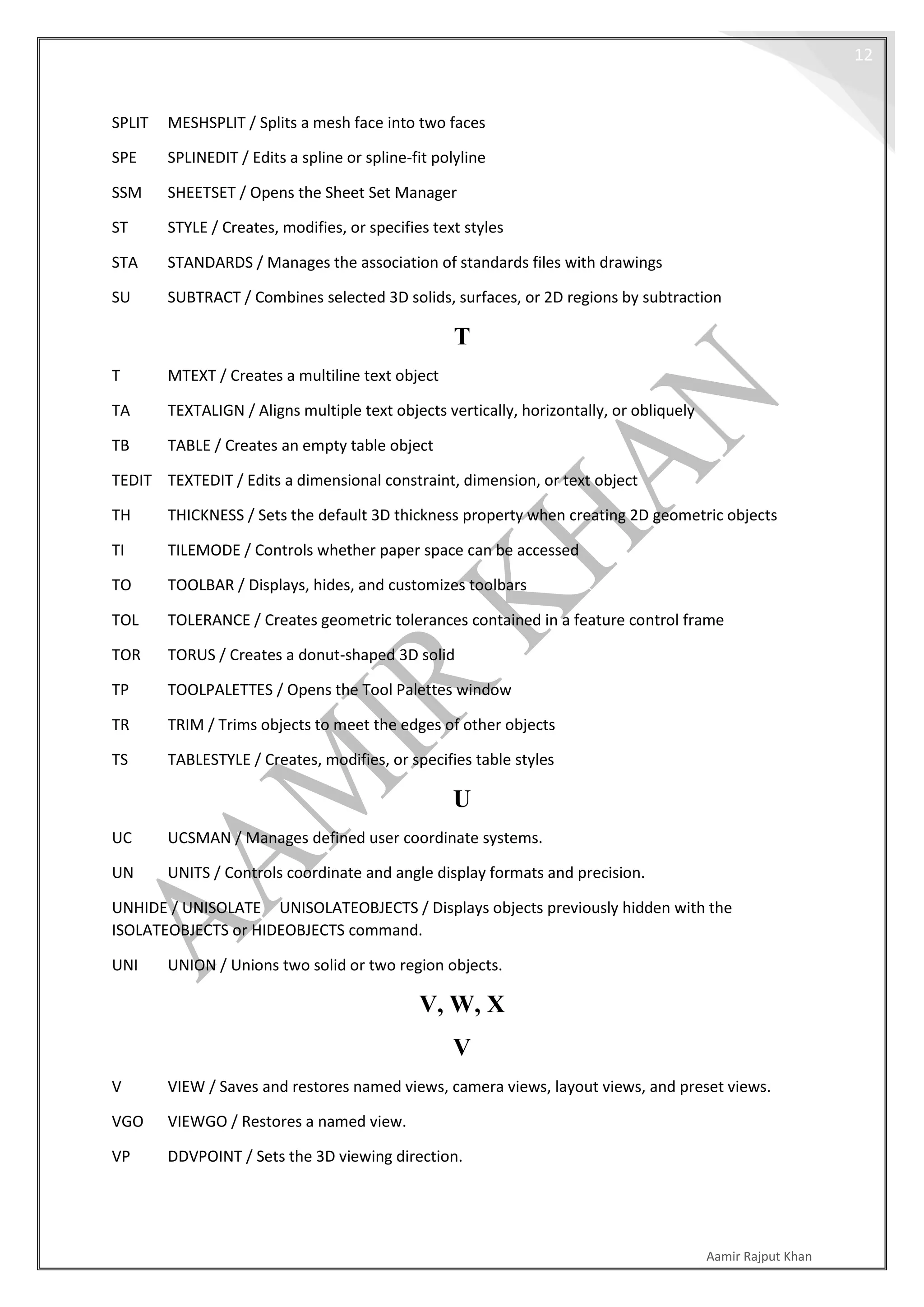 Auto cad shortcuts | PDF