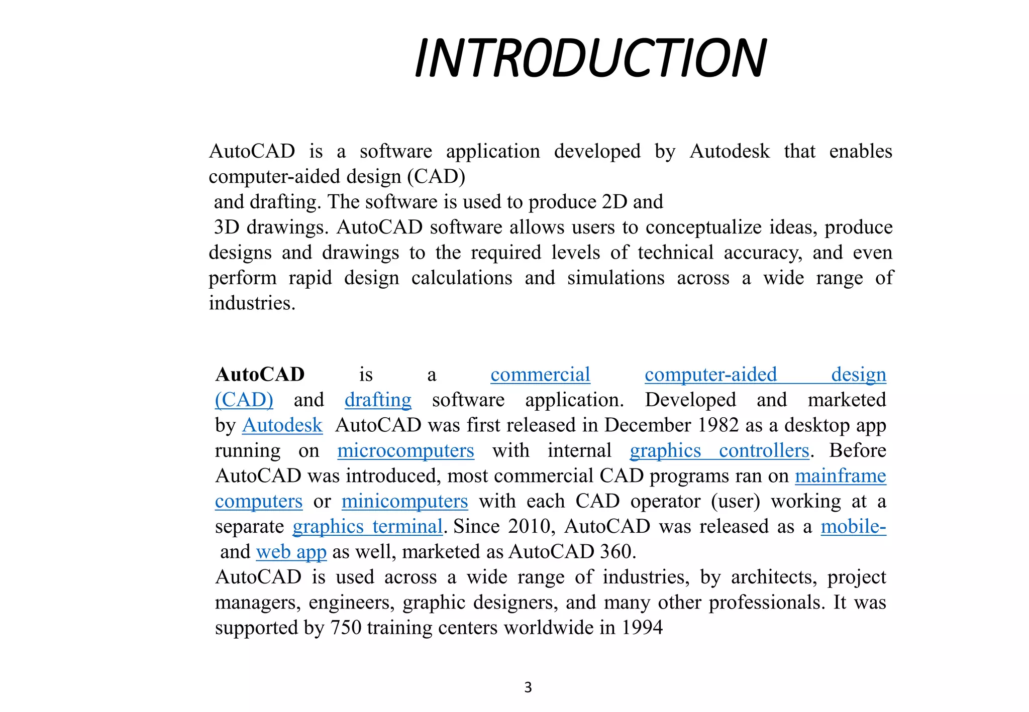 AutoCAD 2D training report | PPTX