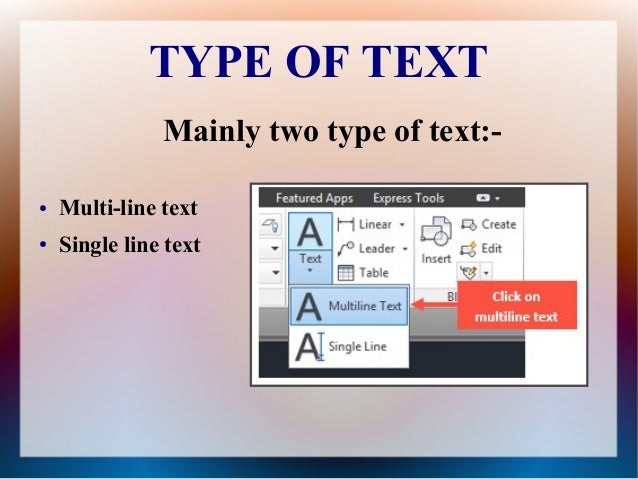 Text Command in AutoCAD