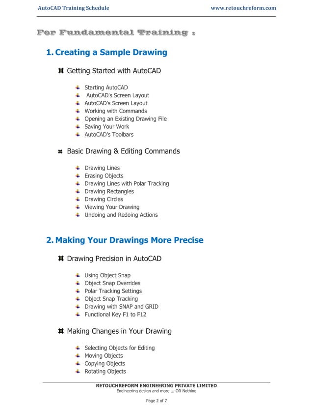 AutoCAD Training Syllabus | PDF