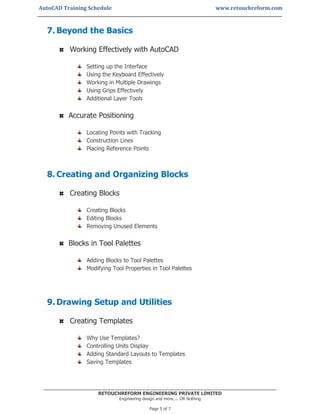 AutoCAD Training Syllabus | PDF