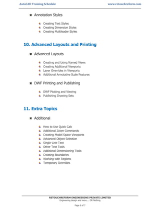 AutoCAD Training Syllabus | PDF