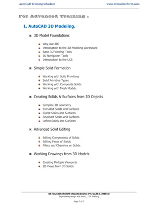 AutoCAD Training Syllabus | PDF