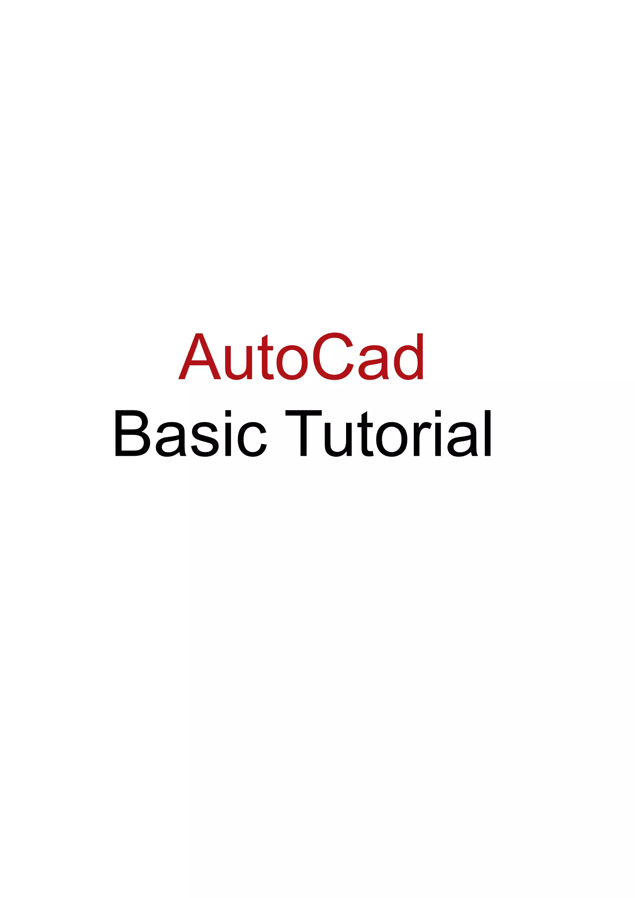 Auto Cad tutorial | PDF