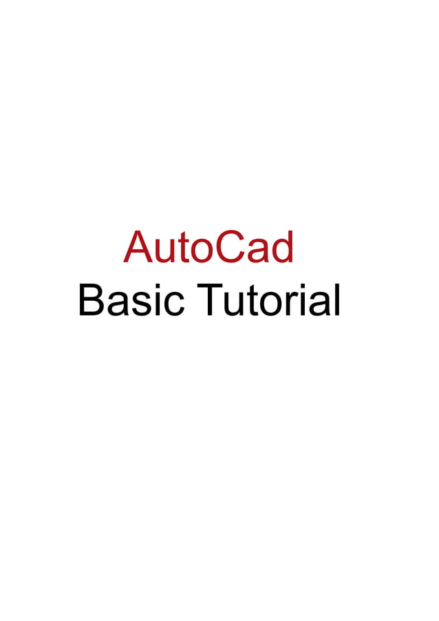 Auto Cad tutorial | PDF