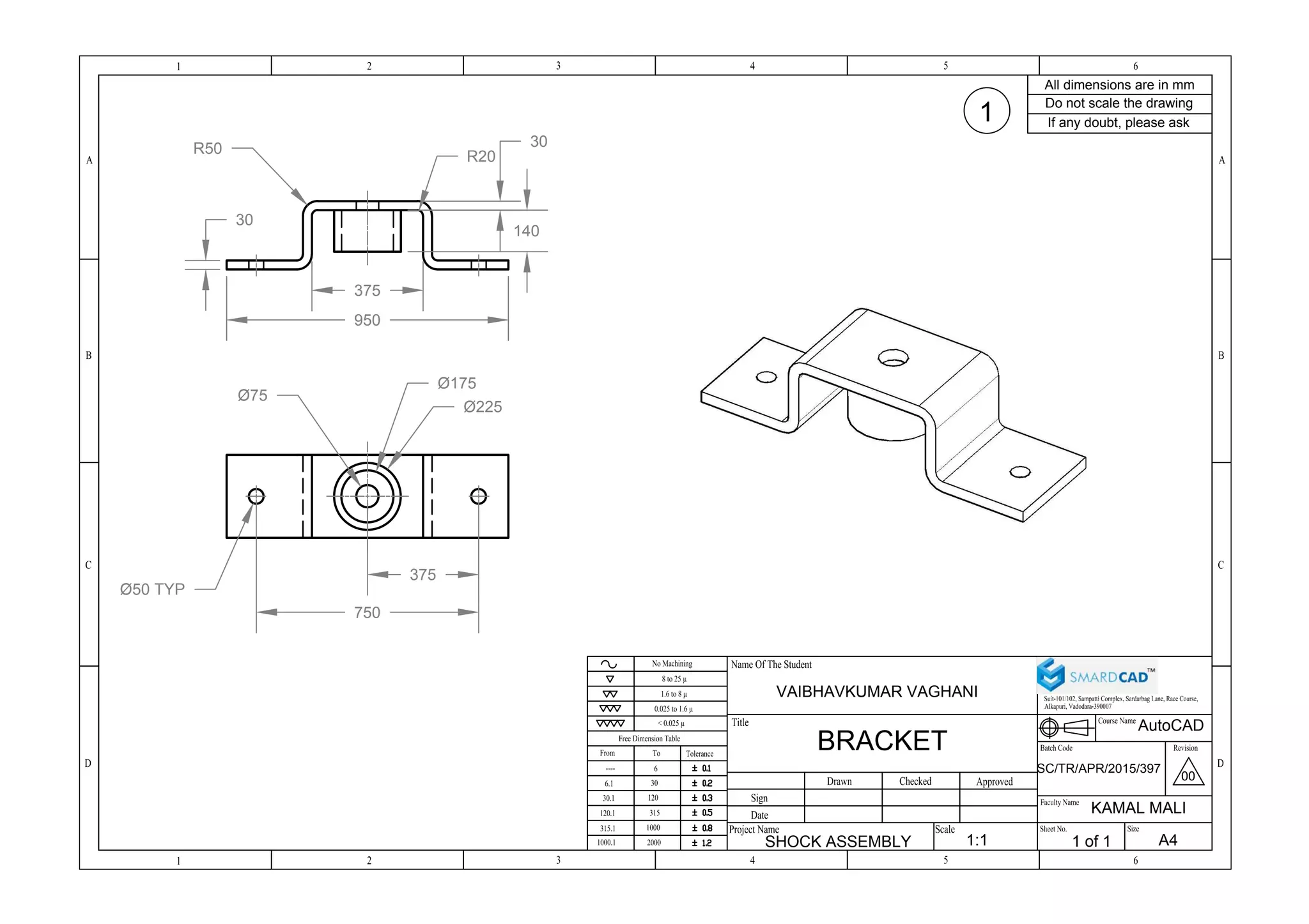 Autocad - The shock Assembly - Vaibhavkumar Vaghani | PDF