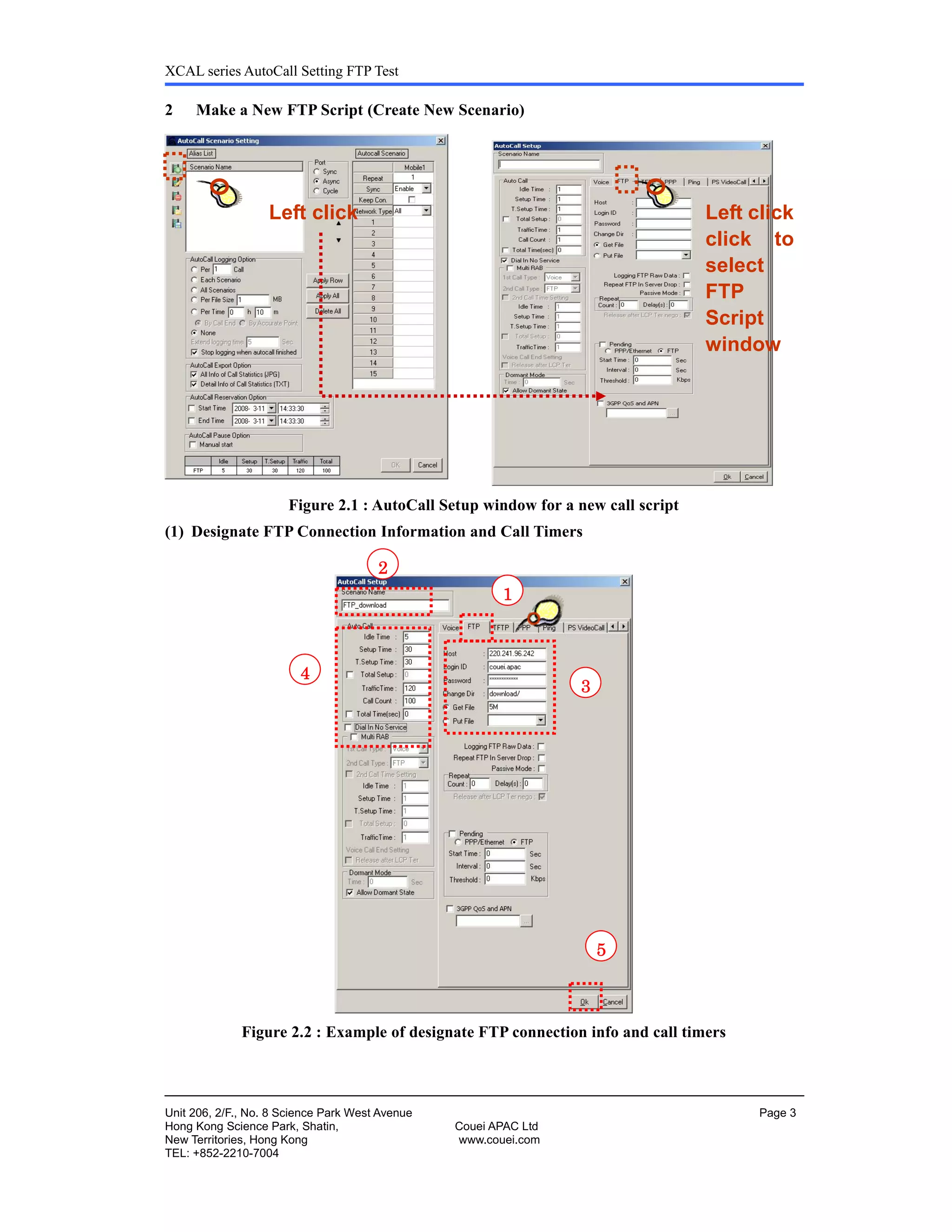 Auto call setup for xcal series 3.x.xx ftp | PDF