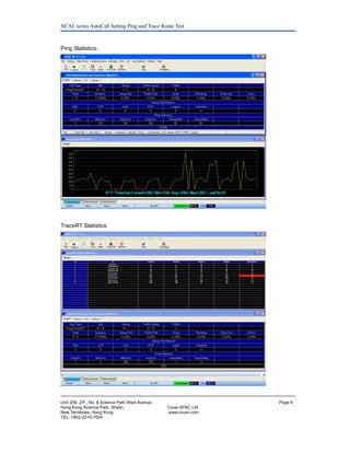 Auto call setup for xcal series 3.x.xx ping tracert | PDF