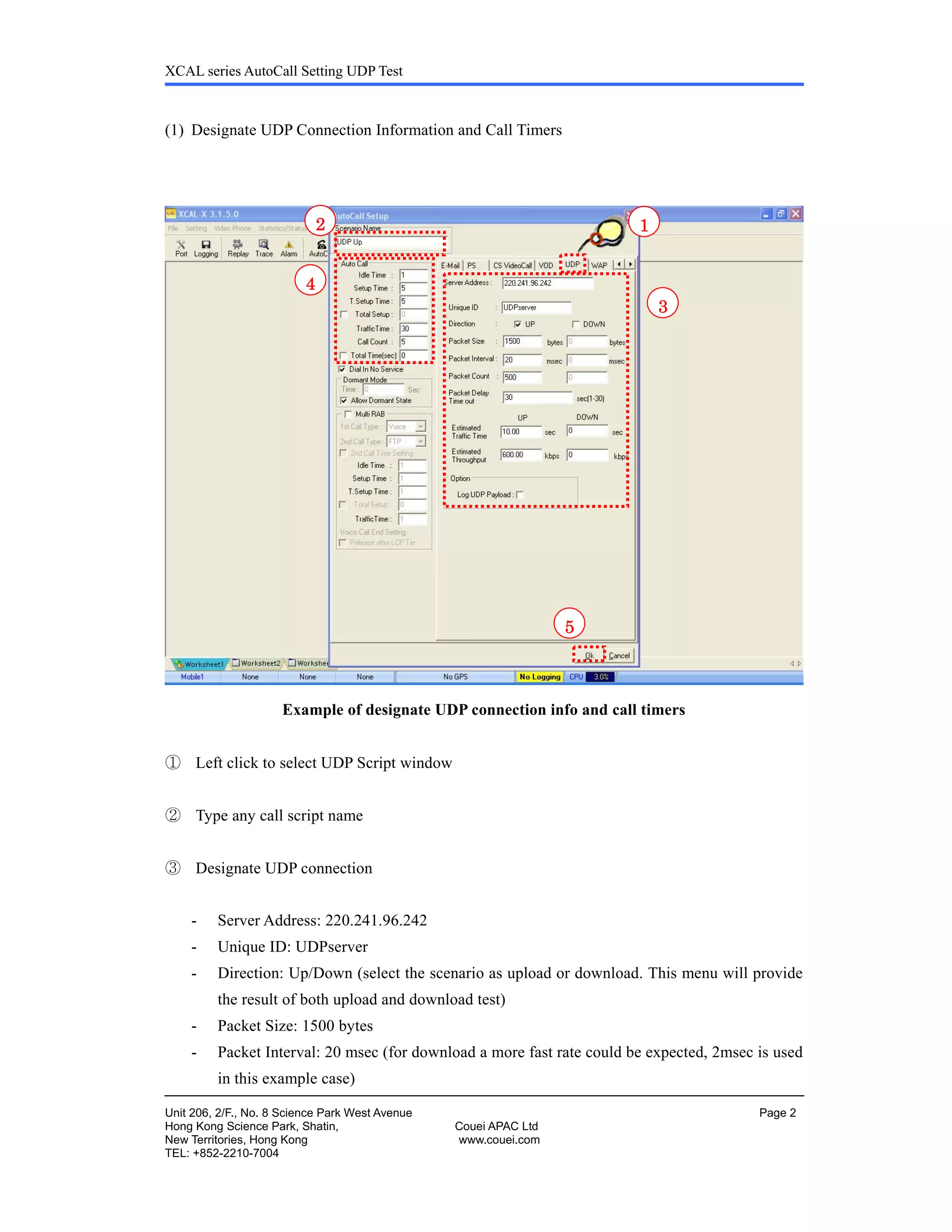 Auto call setup for xcal series 3.x.xx udp | PDF