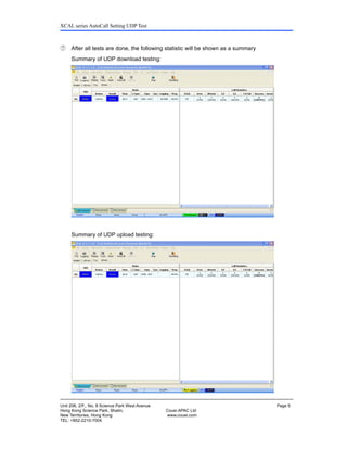 Auto call setup for xcal series 3.x.xx udp | PDF