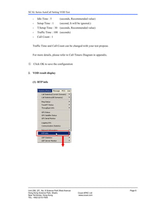 Auto call setup for xcal series 3.x.xx vod | PDF