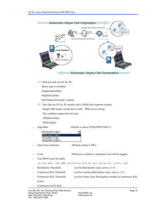 Auto call setup for xcal series 3.x.xx voip | PDF
