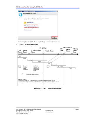 Auto call setup for xcal series 3.x.xx voip | PDF