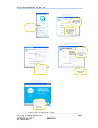 Auto call setup for xcal series 3.x.xx voip | PDF