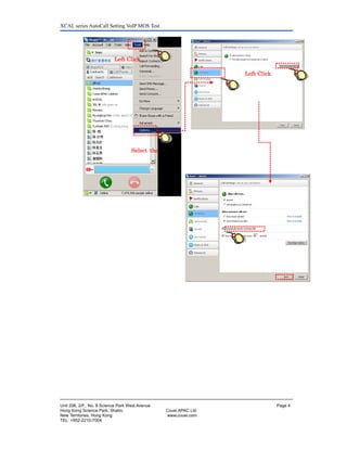 Auto call setup for xcal series 3.x.xx voip | PDF