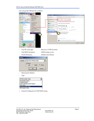 Auto call setup for xcal series 3.x.xx voip | PDF