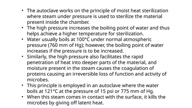 Basics, principle, types and working of Autoclave | PPTX