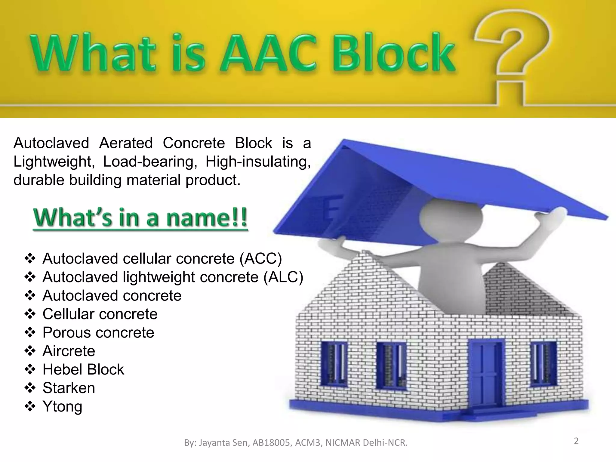 Autoclaved aerated concrete block | PPTX