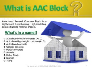 Autoclaved aerated concrete block | PPTX