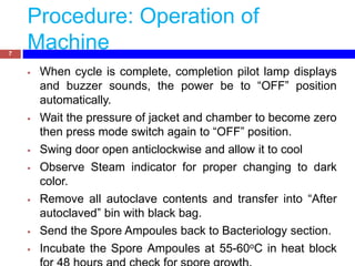 Autoclave instruction and maintenance | PPTX