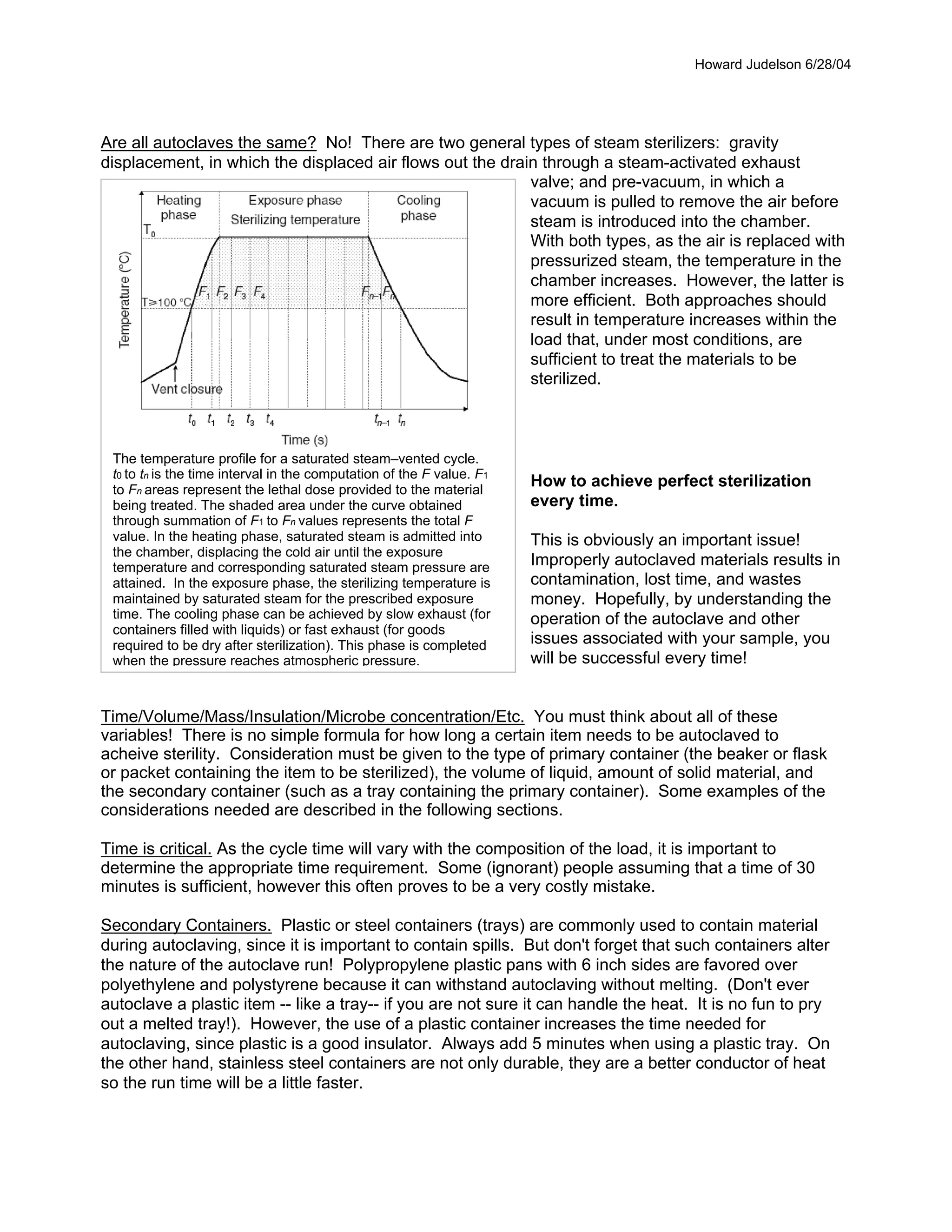 Autoclave operation | PDF