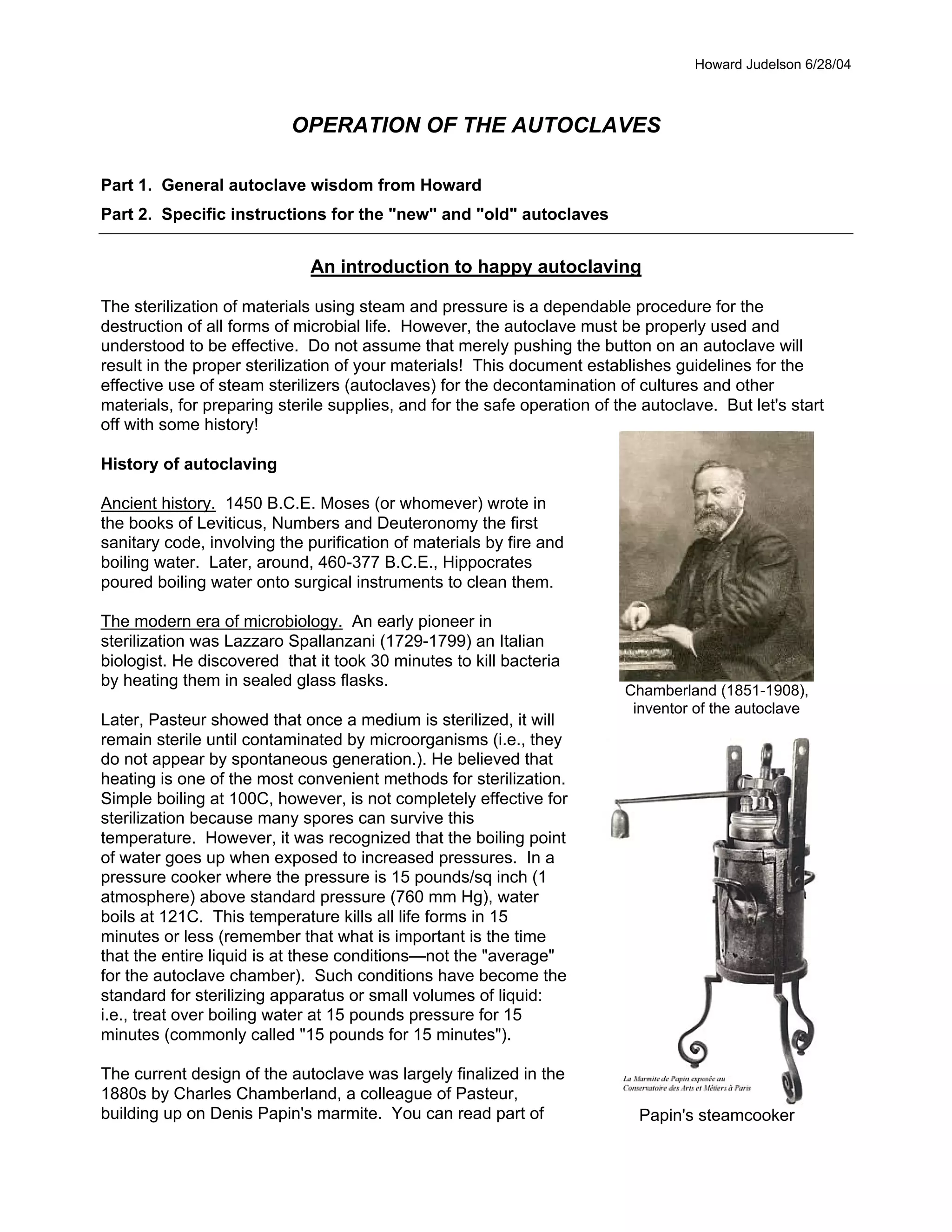 Autoclave operation | PDF