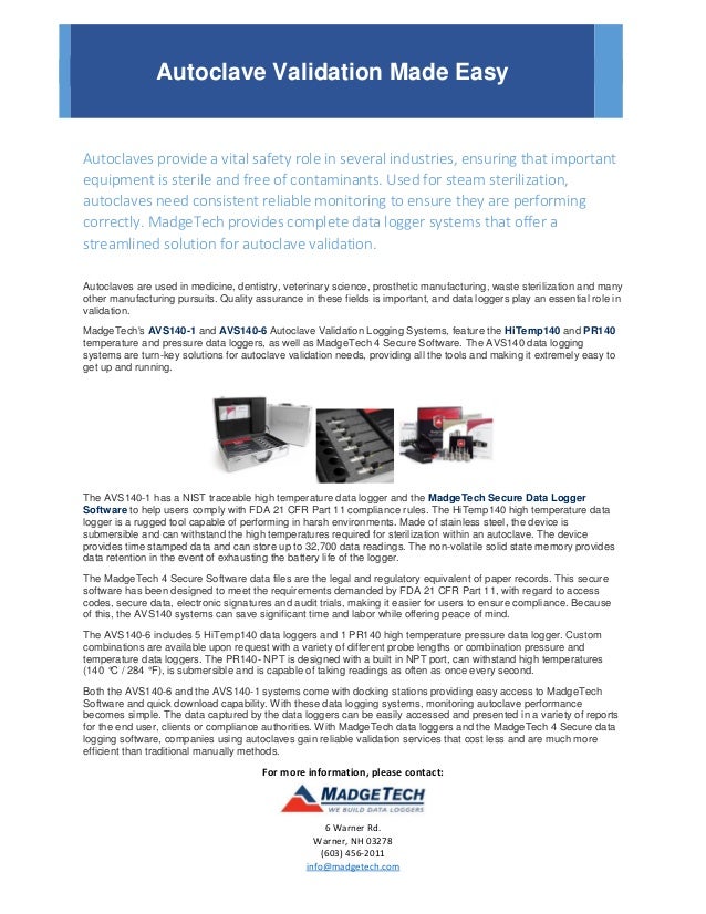 Autoclave validation made easy Autoclave validation made easy