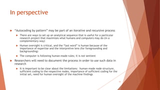 Letting the Machine Code Qualitative and Mixed Methods Data in NVivo 10 | PPT