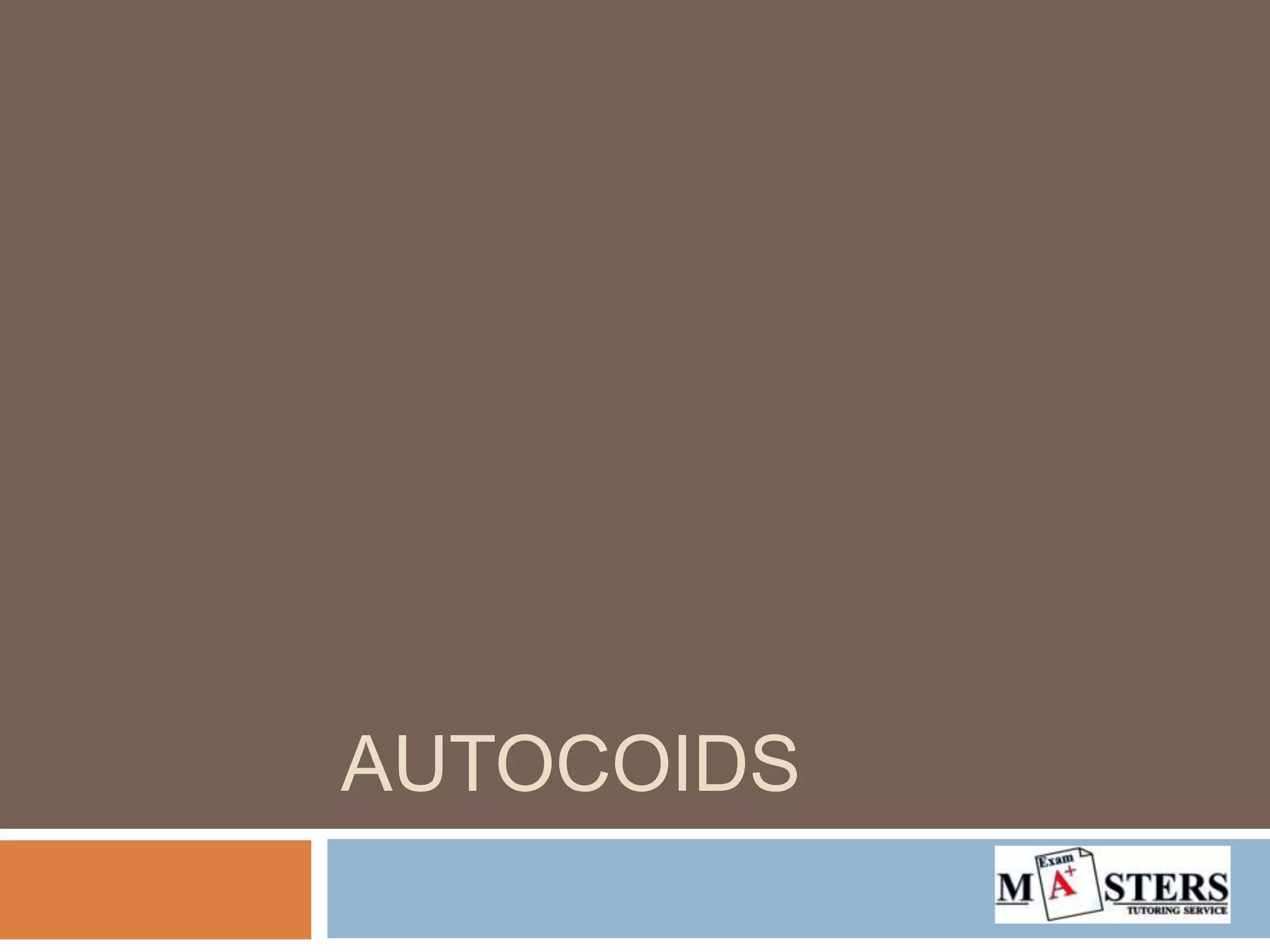 Pharmacology: Autocoid drugs flashcards | PPTX