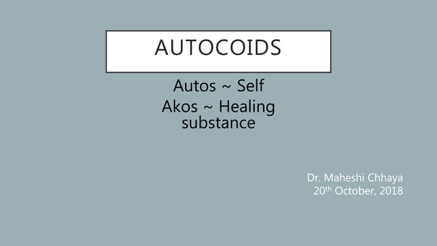 Autocoids | PPT