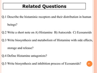 Autacoids And Histamines | PPTX