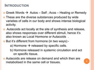 Autacoids And Histamines | PPTX