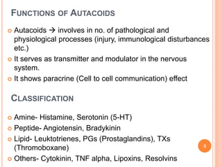 Autacoids And Histamines | PPTX