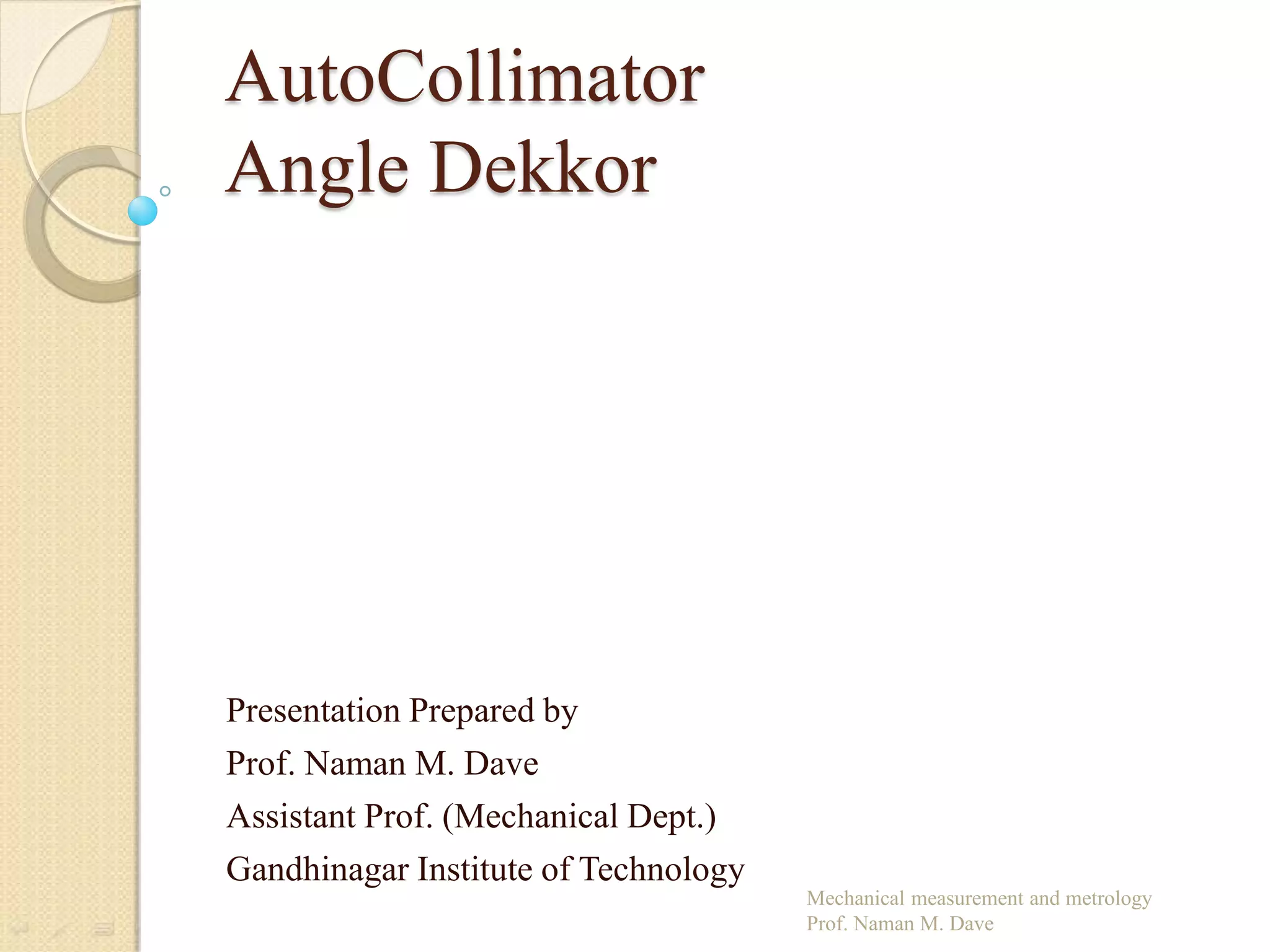 Auto collimator angle dekkor | PDF