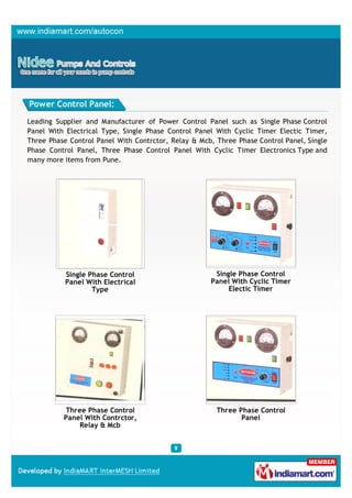 Nidee Pumps & Controls, Pune, Electrical Control Panels | PDF