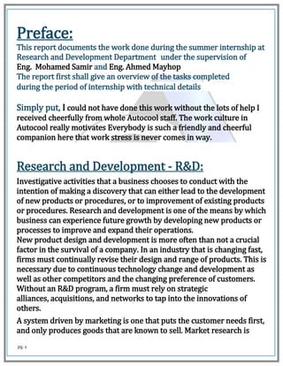 Autocool summer internship report | PDF